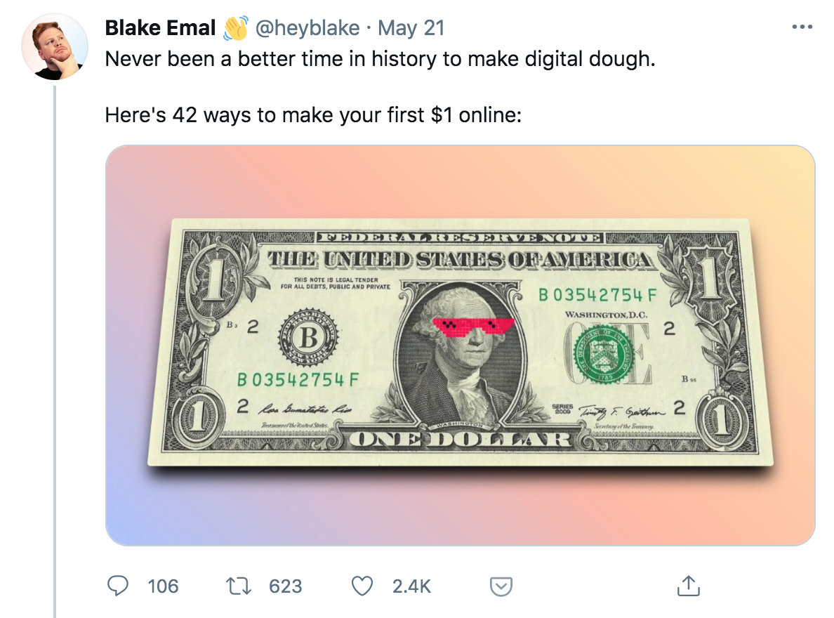 42 Ways To Make Your First Dollar Online - For The Interested